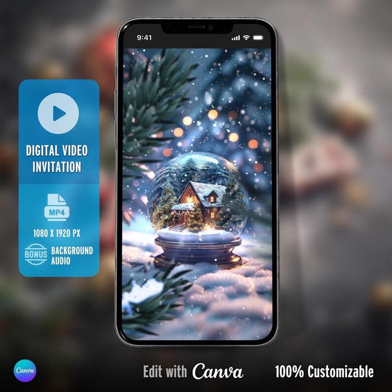 EDITABLE Digital Canva Video Christmas Card, Christmas Family ...