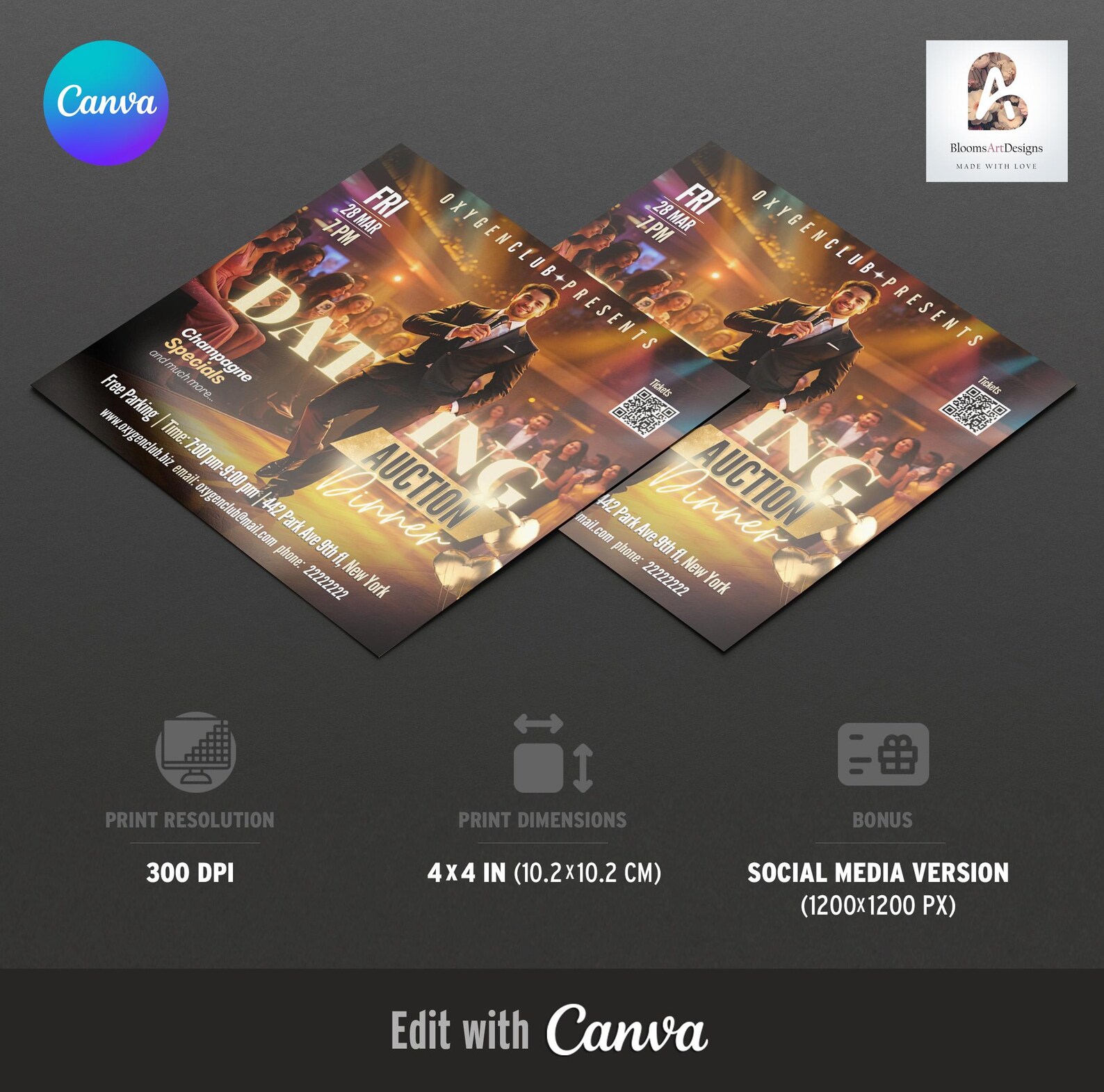 EDITABLE Dating Auction Flyer, DIY Template, Dating Event, Singles ...