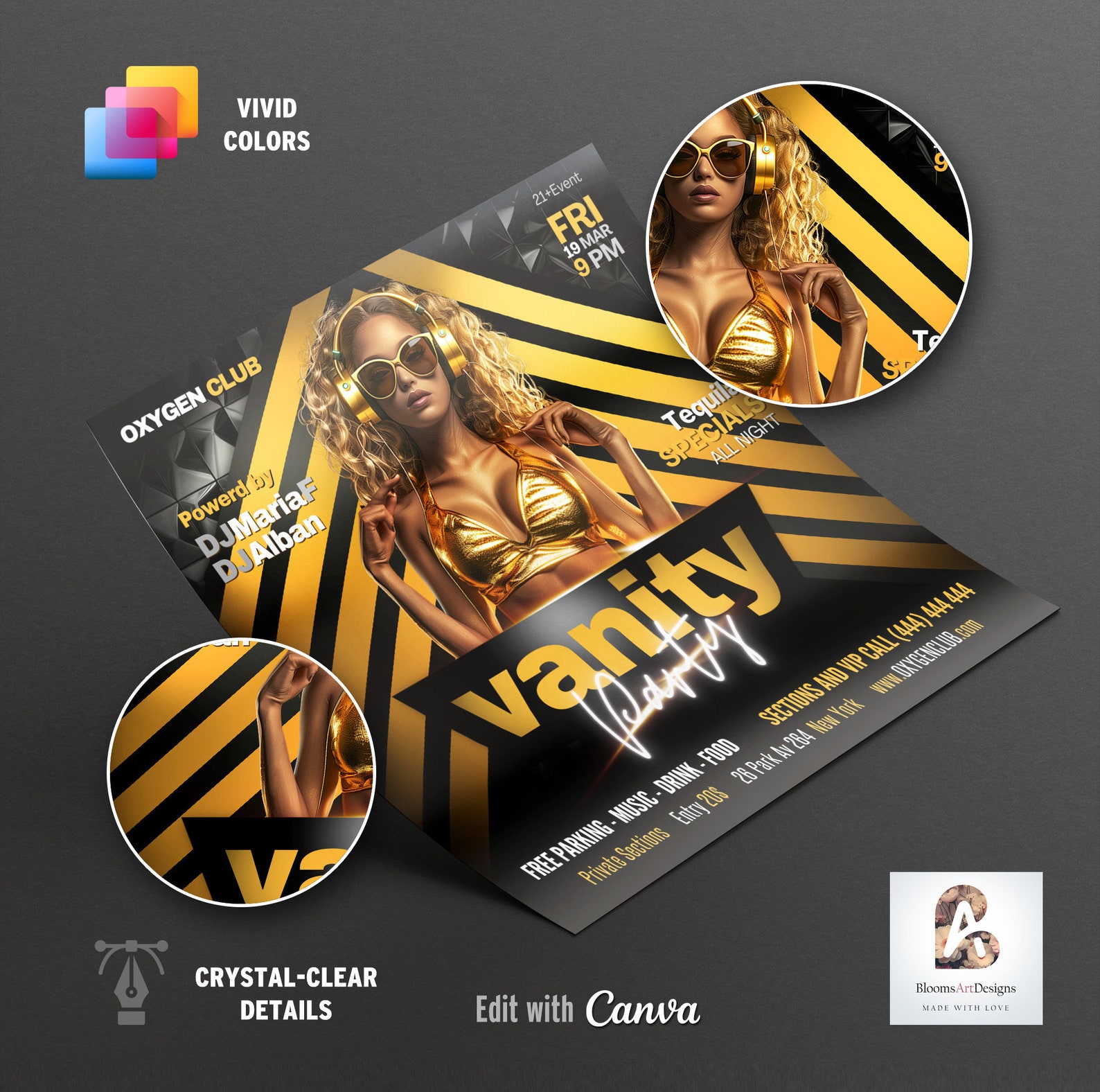 EDITABLE Canva Flyer, Club Flyer, Urban Party Flyer, Vip Party, Event ...