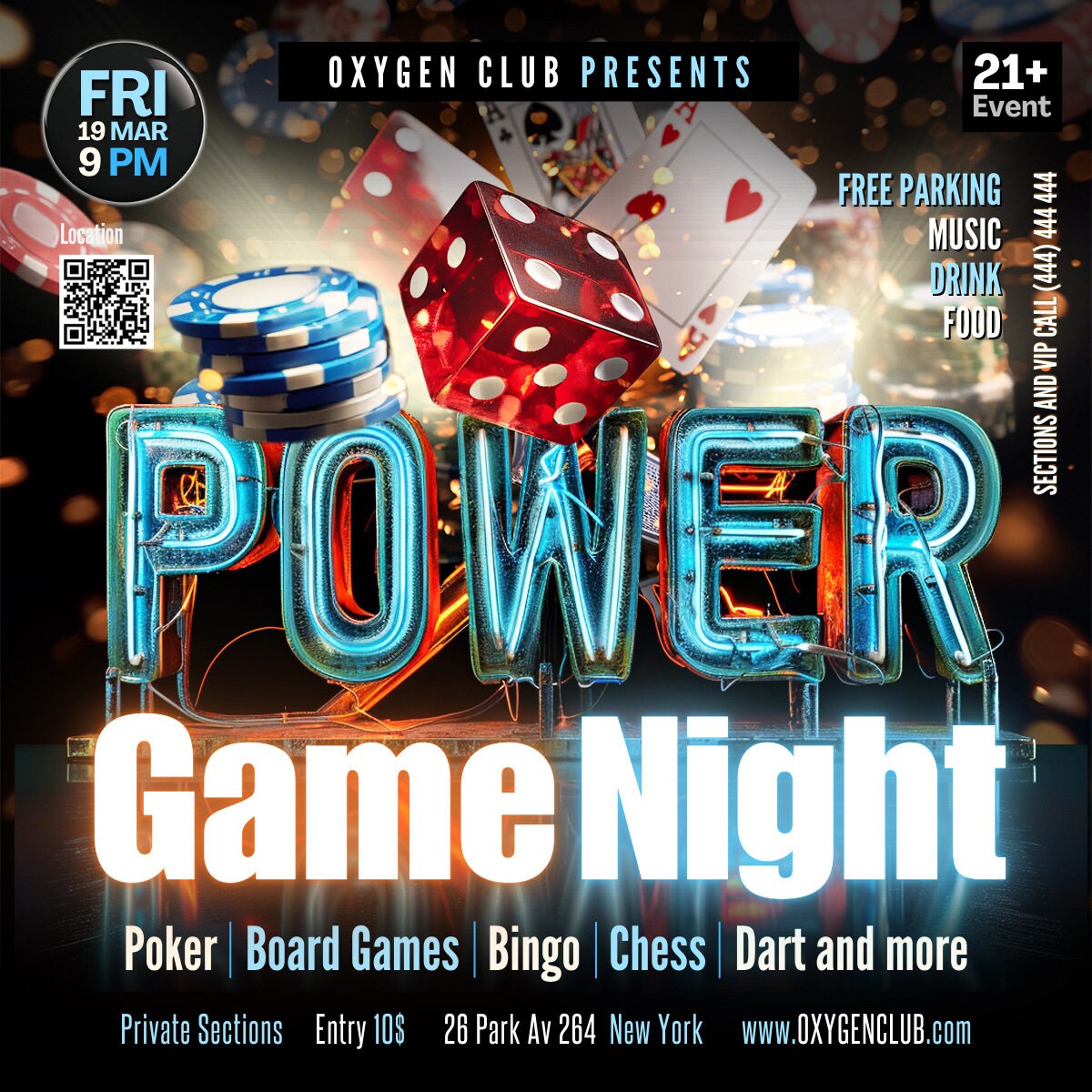EDITABLE Canva Game Night Flyer, Club Flyer, Night Club, Adult Event ...