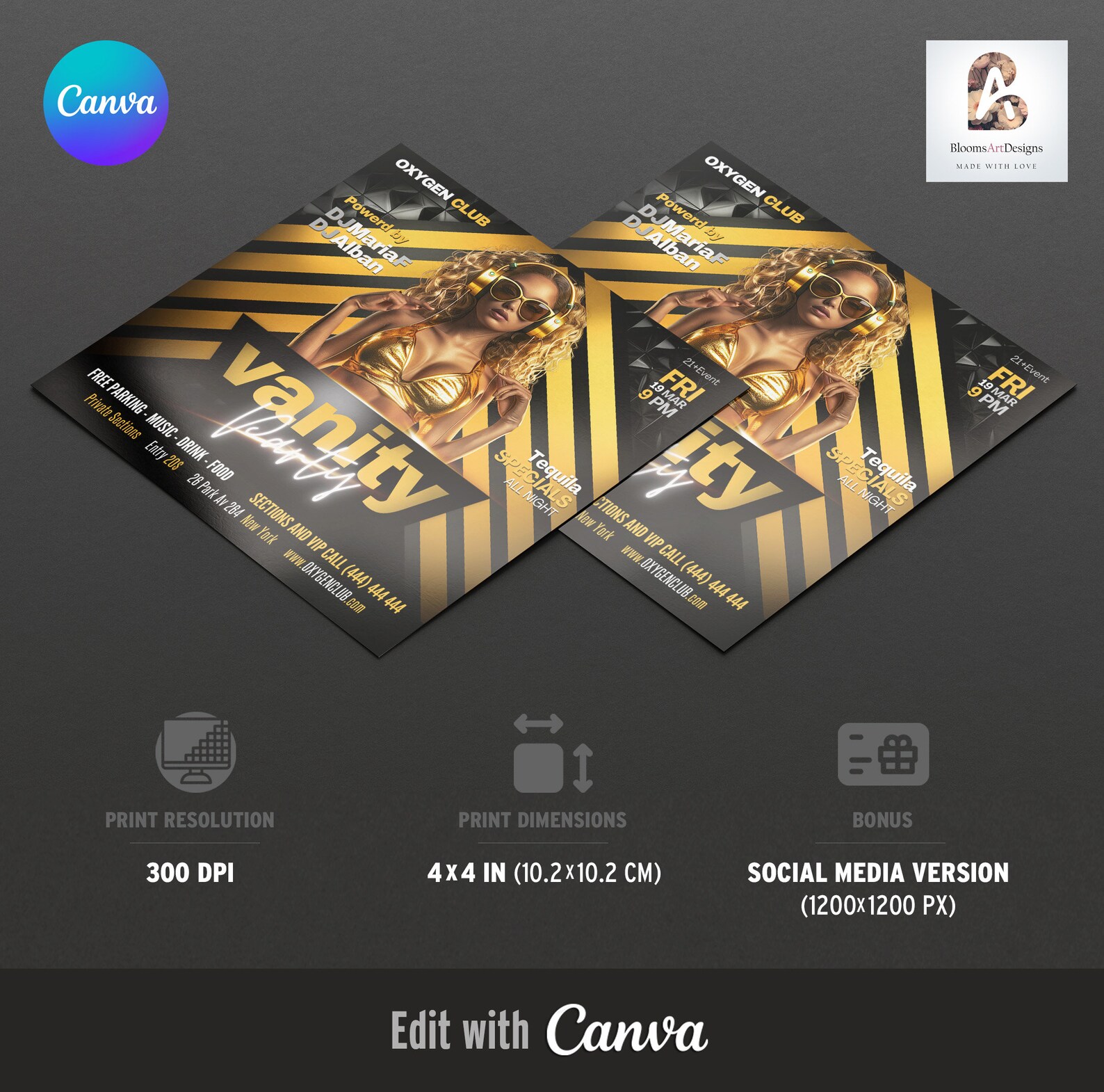 EDITABLE Canva Flyer, Club Flyer, Urban Party Flyer, Vip Party, Event ...