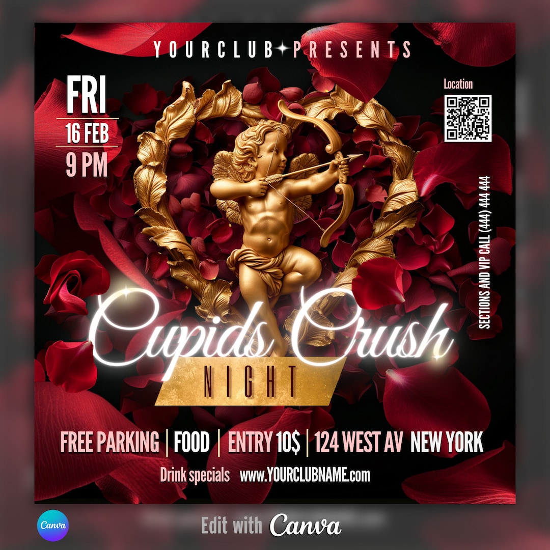 EDITABLE Canva Love Party Flyer, DIY Design Template, Love Event, Love ...