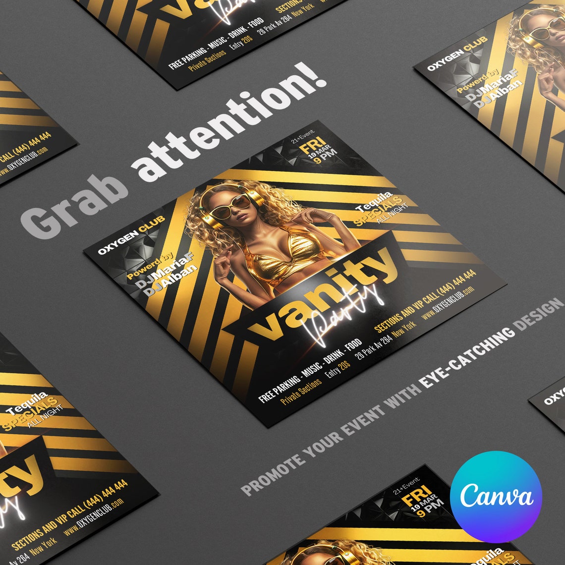 EDITABLE Canva Flyer, Club Flyer, Urban Party Flyer, Vip Party, Event ...