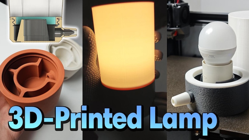3d-printed Table Lamp With Shade: Modern Minimalist Desk Light (digital ...