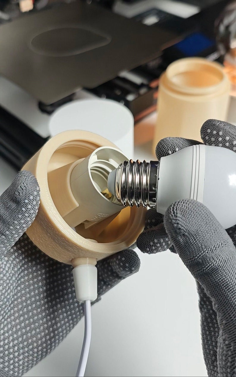 STL Table Lamp With Shade. 3d-printed Desk Lamp E27 Socket, Modern ...