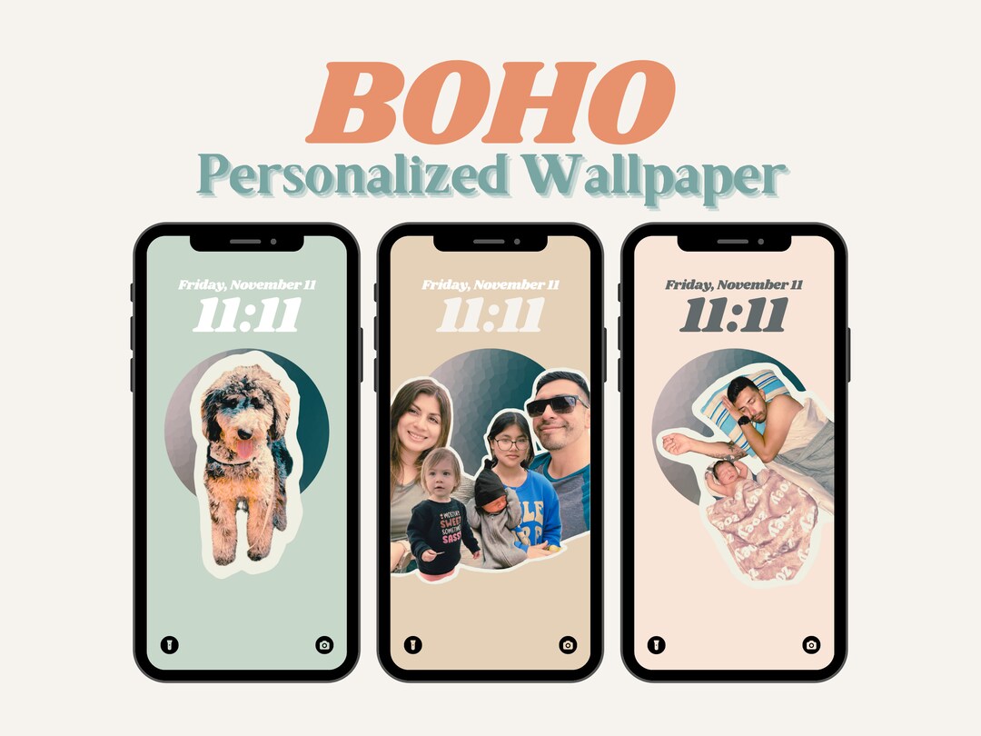 Custom BOHO Phone Wallpaper for Iphone, Personalized Wallpaper With ...