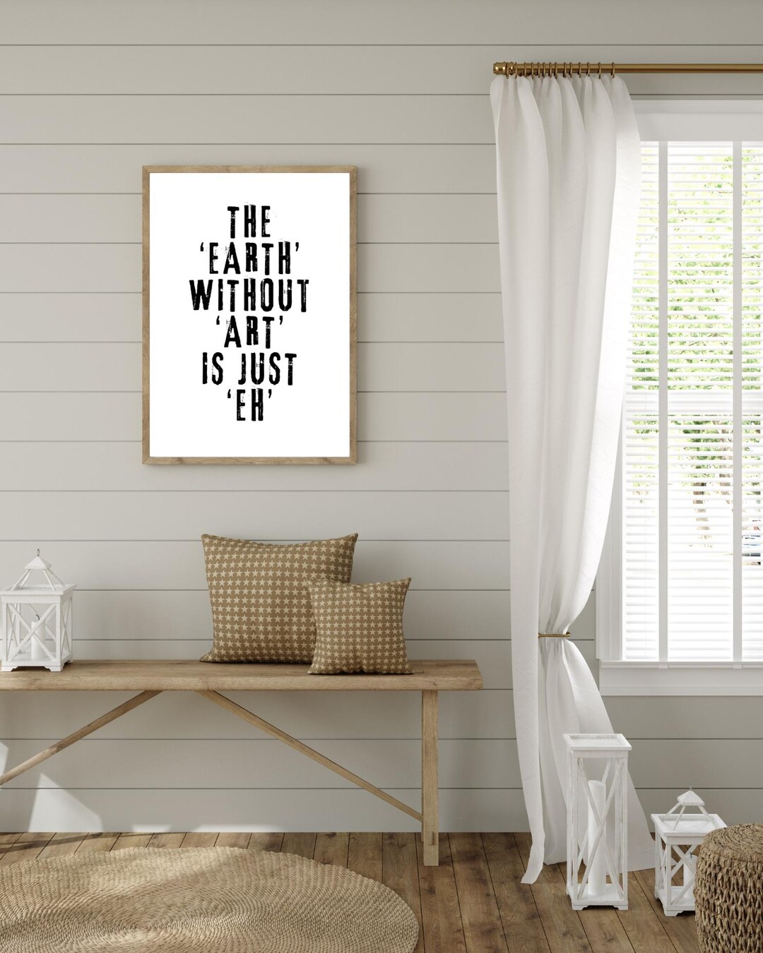 The Earth Without Art is Just Eh, Minimal Funny Craft Room Decor Print ...