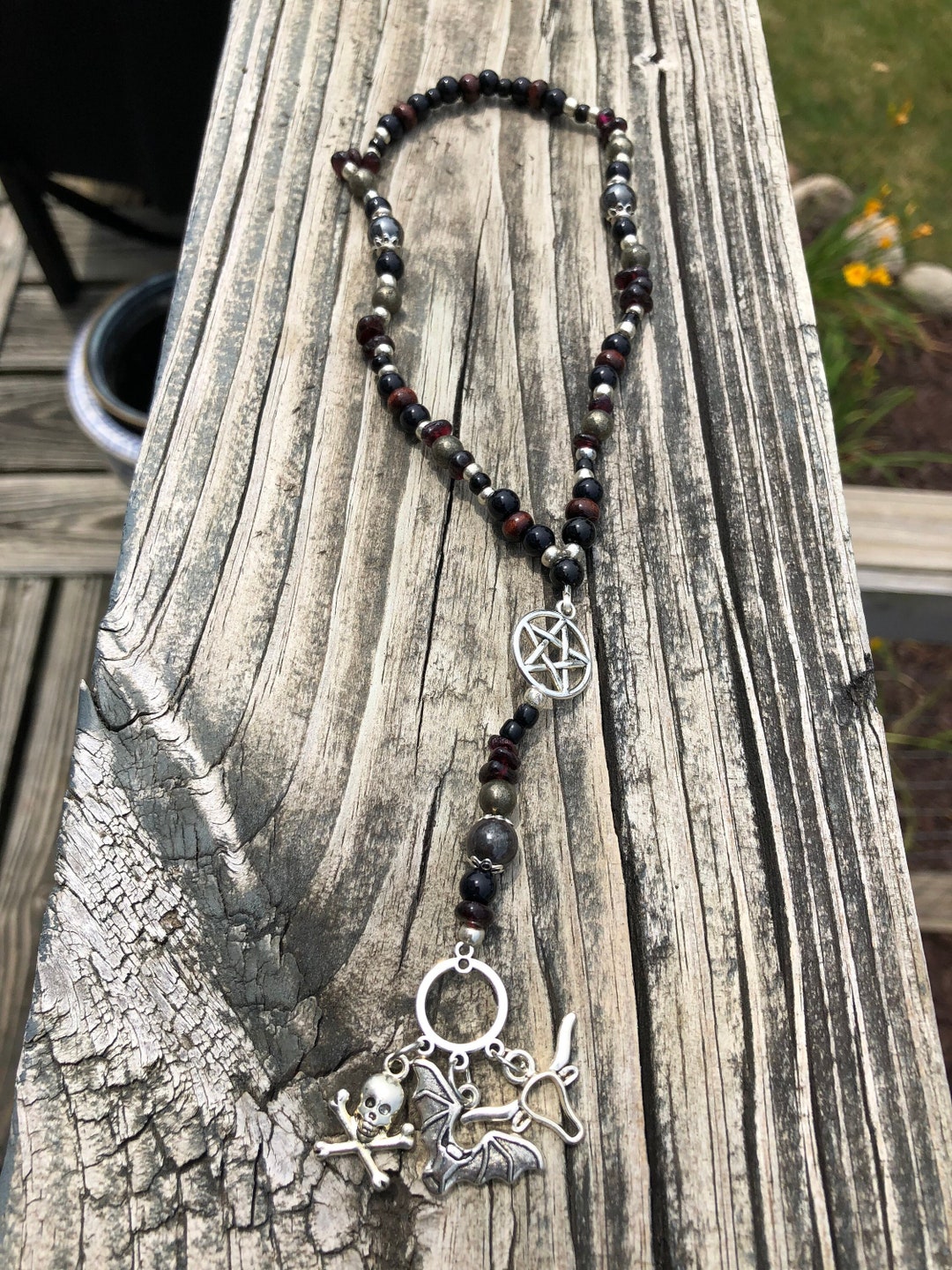 Hades God of the Underworld| Prayer Beads | Rosary | Hematite | Garnet ...