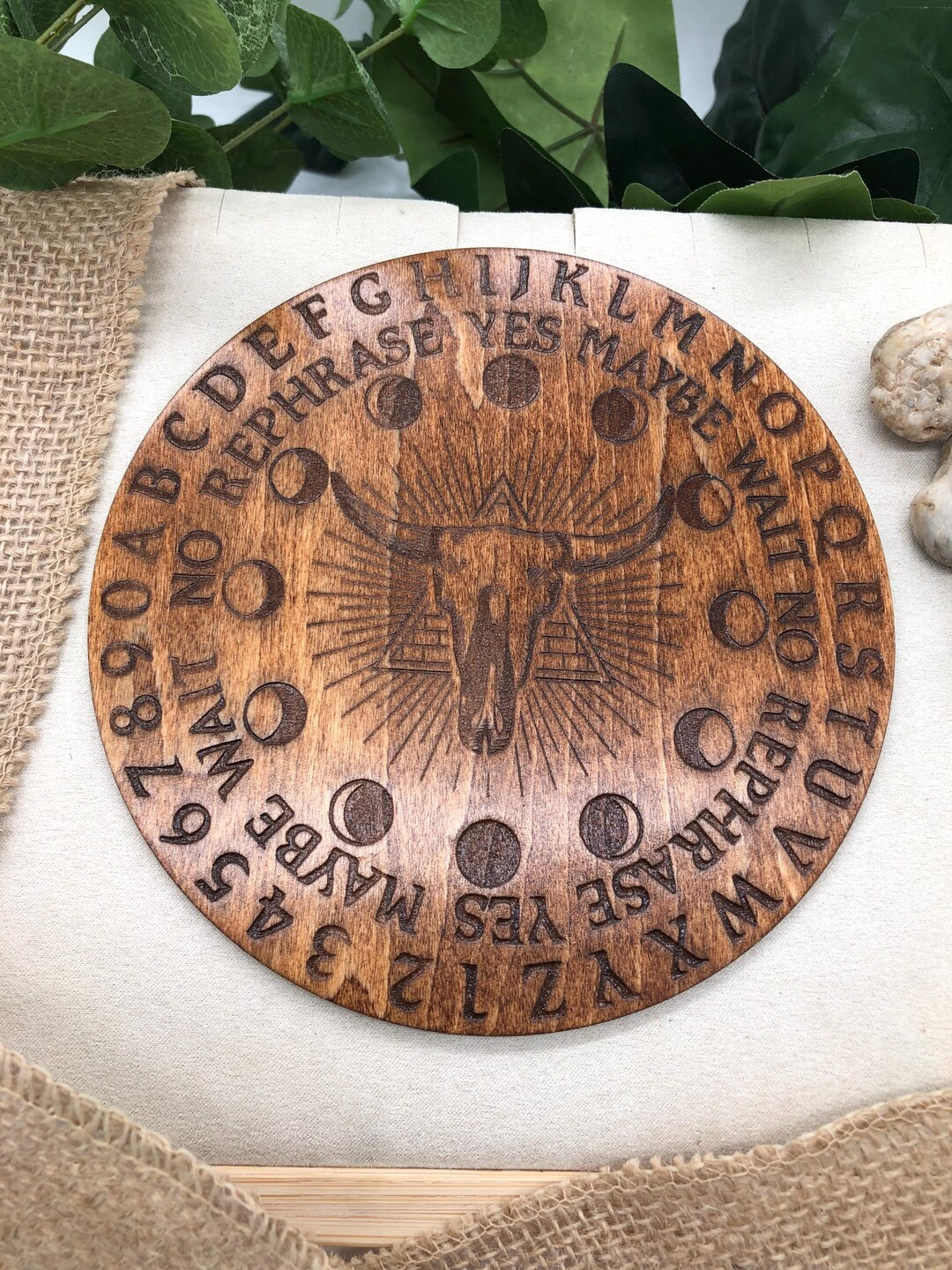 Moon Phase Skull Pendulum Board | Divination Tool | Laser Engraved - Etsy