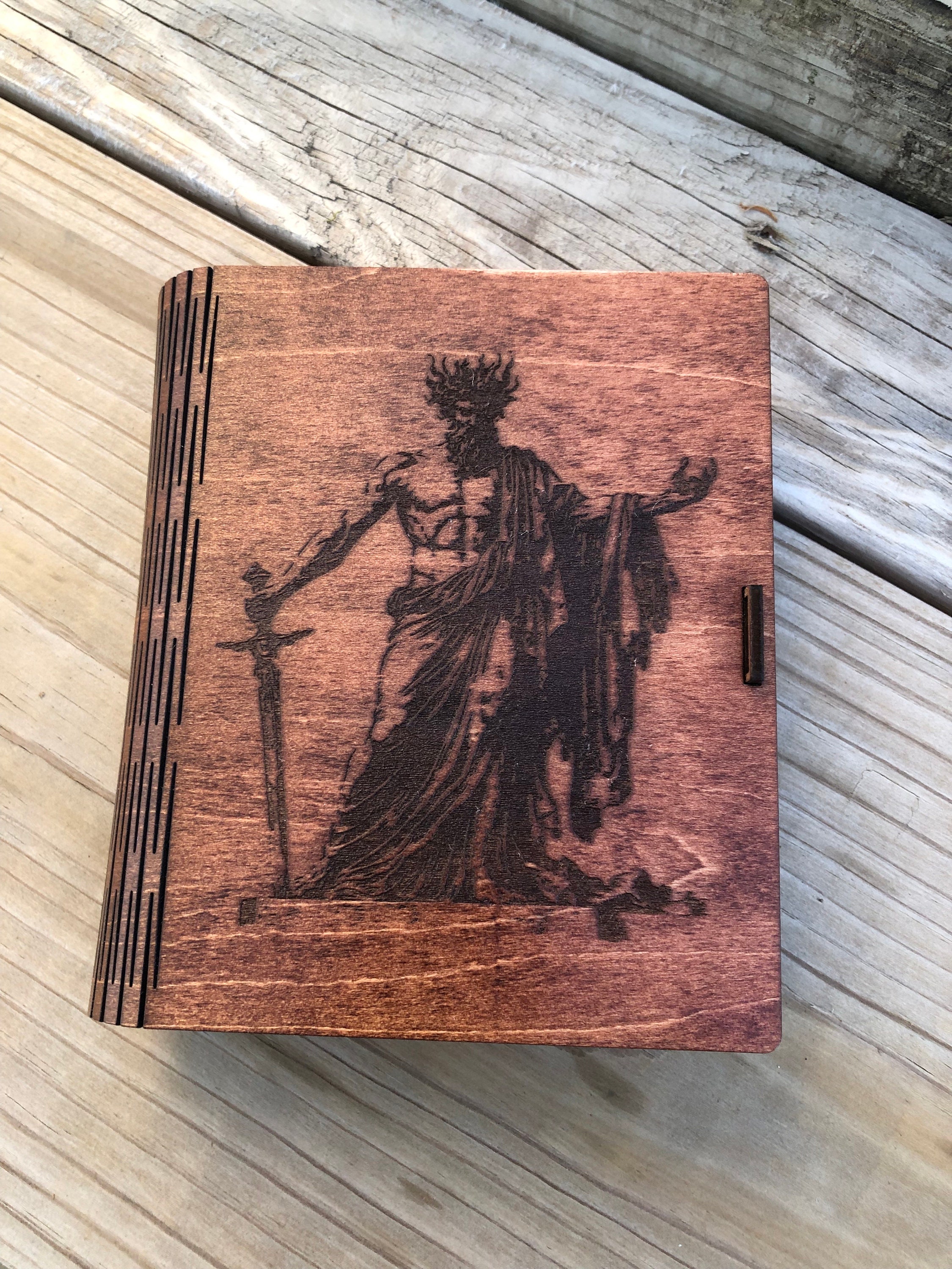 King Hades Engraved Altar Box Tarot Box Altar Decor Pagan Tool Storage ...