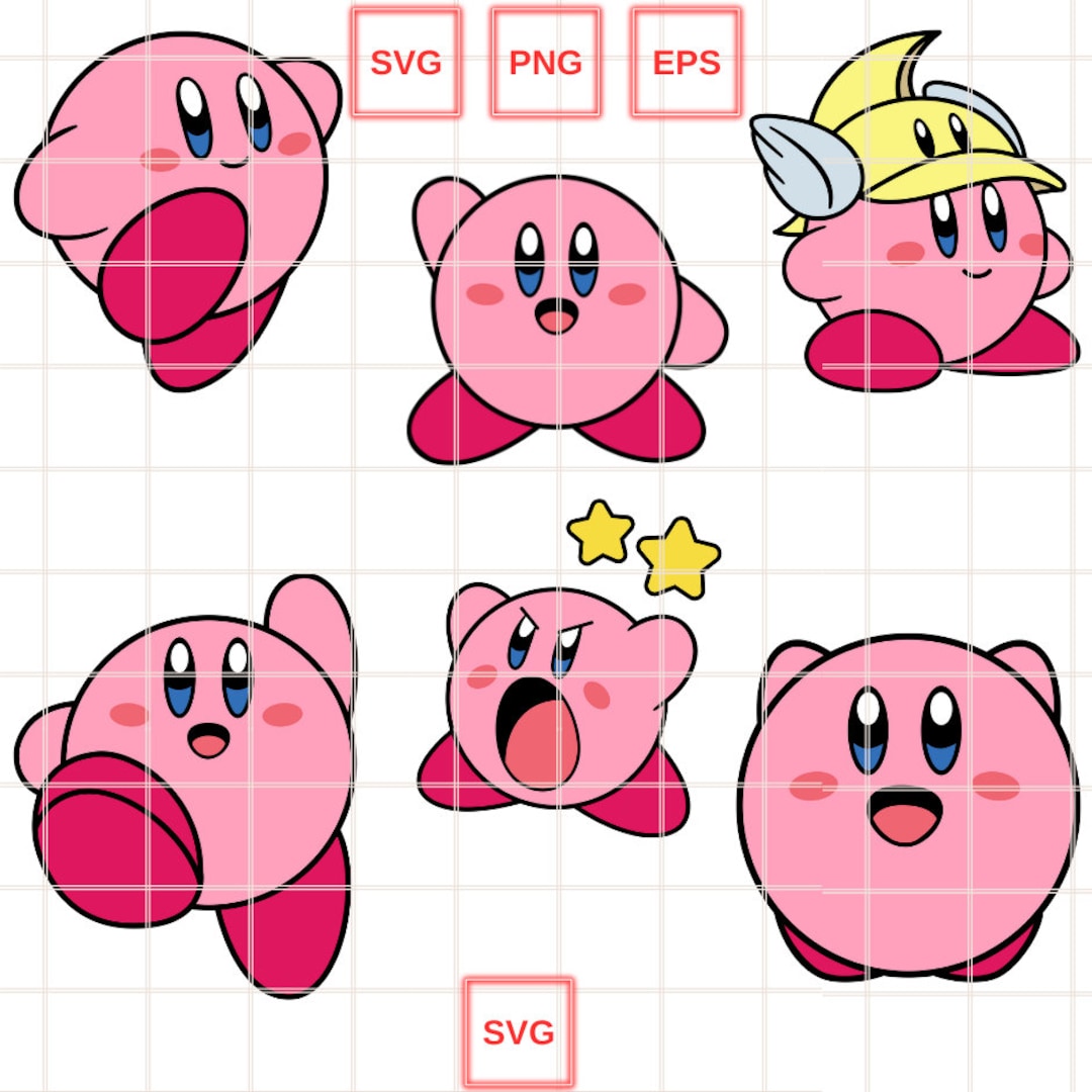 Kirby Bundle Svg Kirby Little Star Svg Kirby Face Svg Games Svg