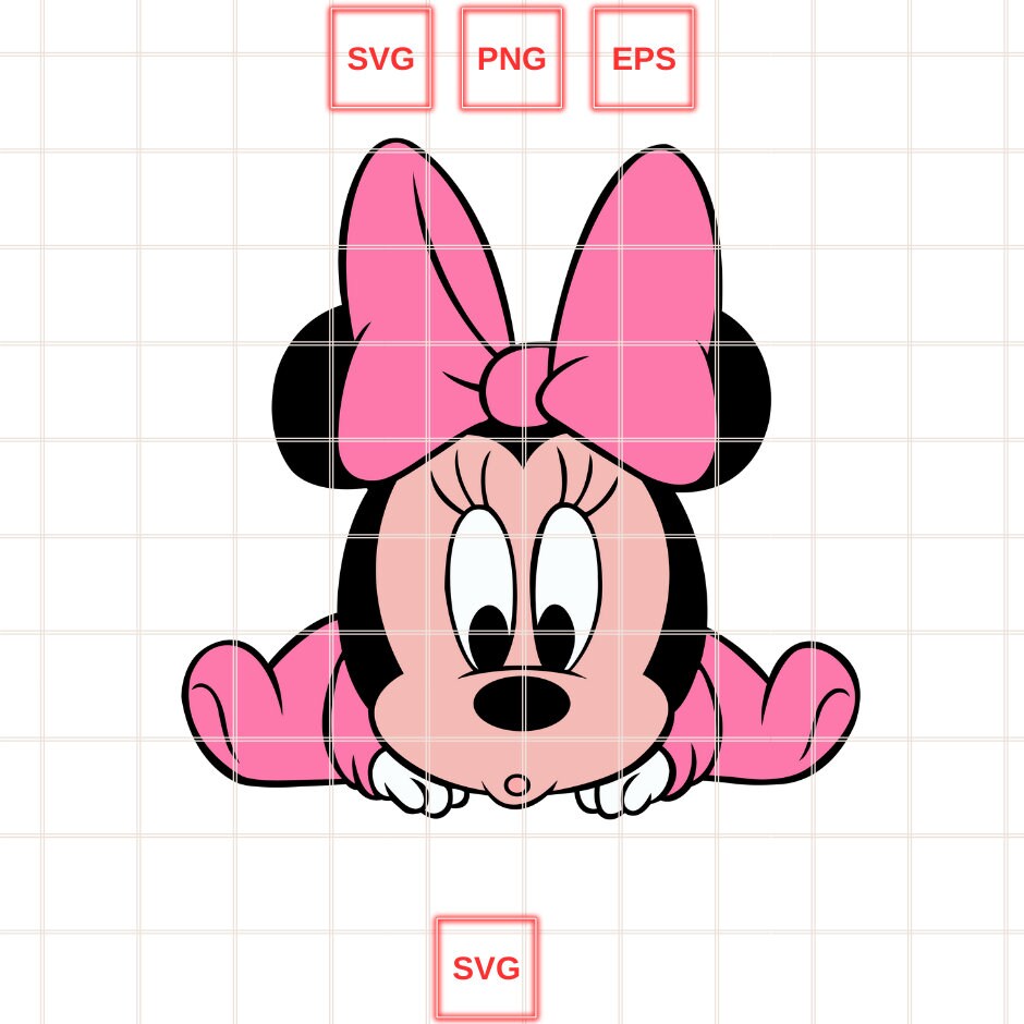 Baby Minnie Mouse Svg Png Clipart, Baby Minnie, Minnie Birthday, Baby ...