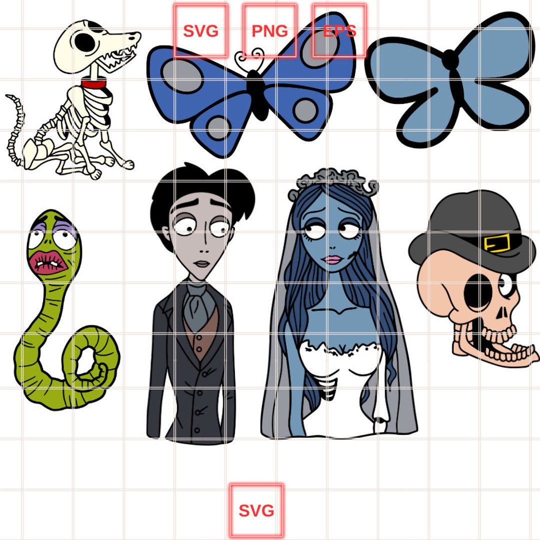 Corpse Bride Budle Svg, Halloween Svg, Spooky Season Svg, Trick or ...
