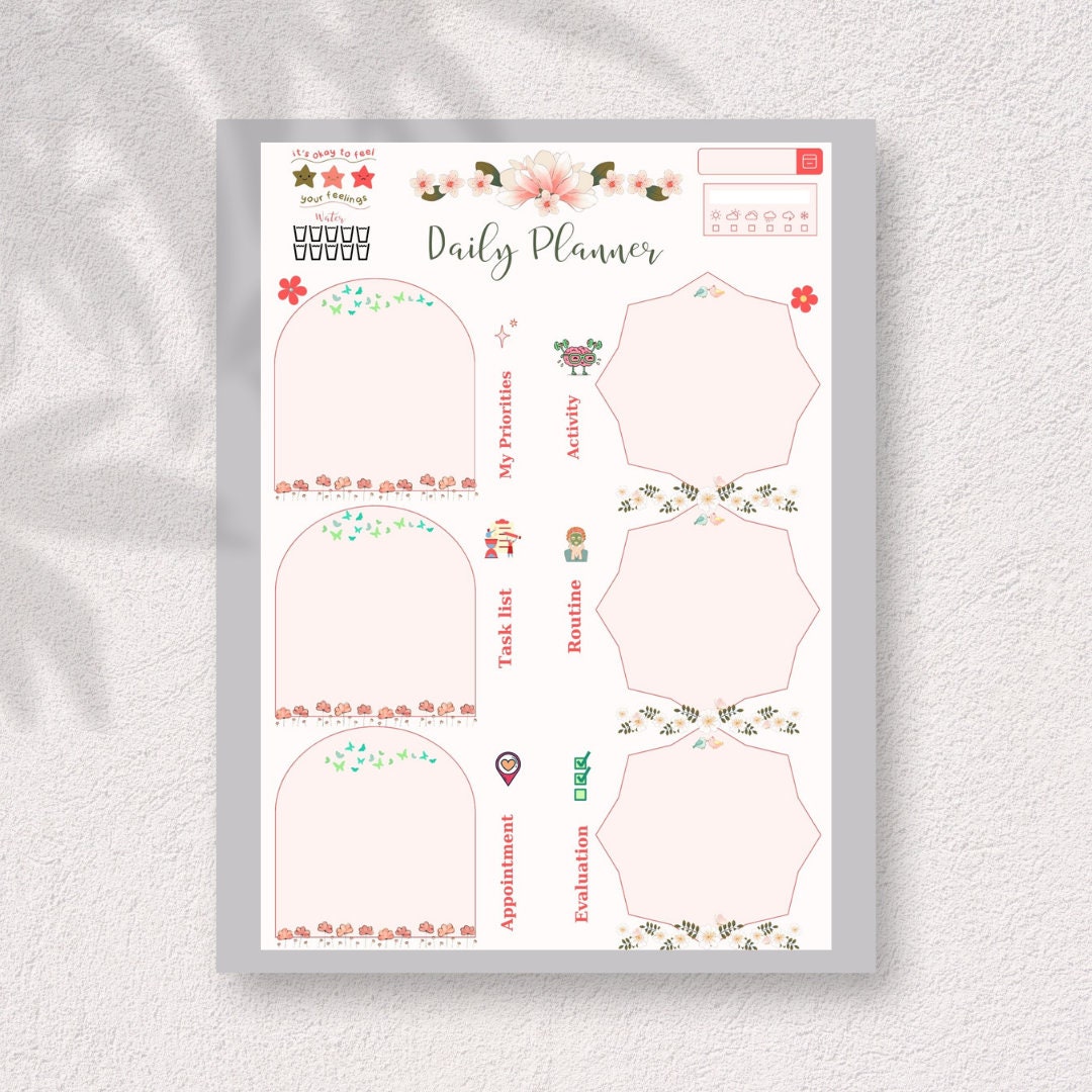 2025 Daily Planner, Cute to Do List Daily Page, Light Pink Planner 2025 ...