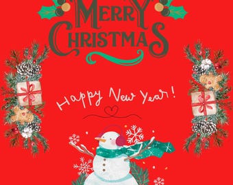 Merry Christmas and Happy New Year Download - Etsy