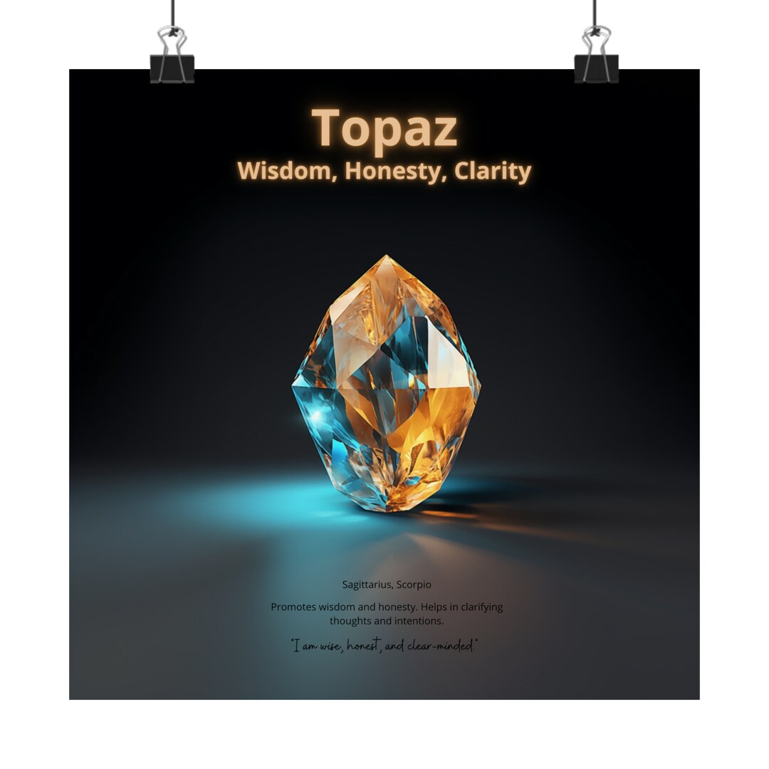 Captivating Topaz Poster Vertical Matte Finish Luxurious Gemstone Wall ...