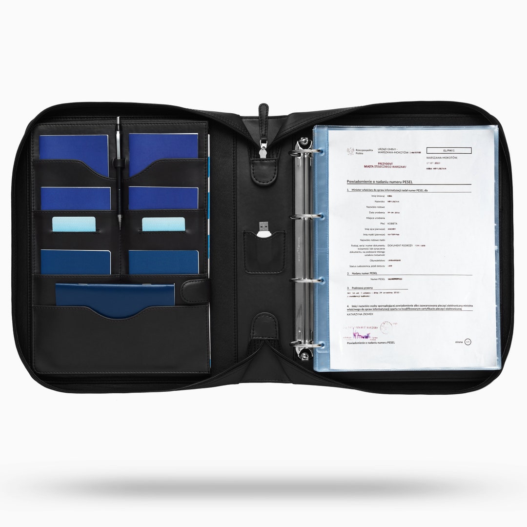 Big Vegan Leather Document Holder A4, Big Document Holder Organizer ...