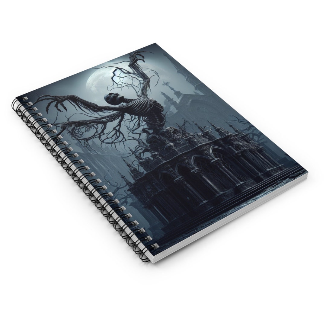 Creepy Horror Themed Spiral Notebook, Perfect Journal for Spooky ...