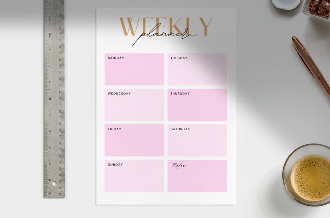 Printable Pink Weekly Planner - Etsy