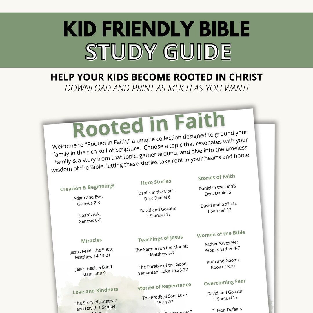 Rooted in Faith: Stories From the Bible - Printable Bible Study Guide ...