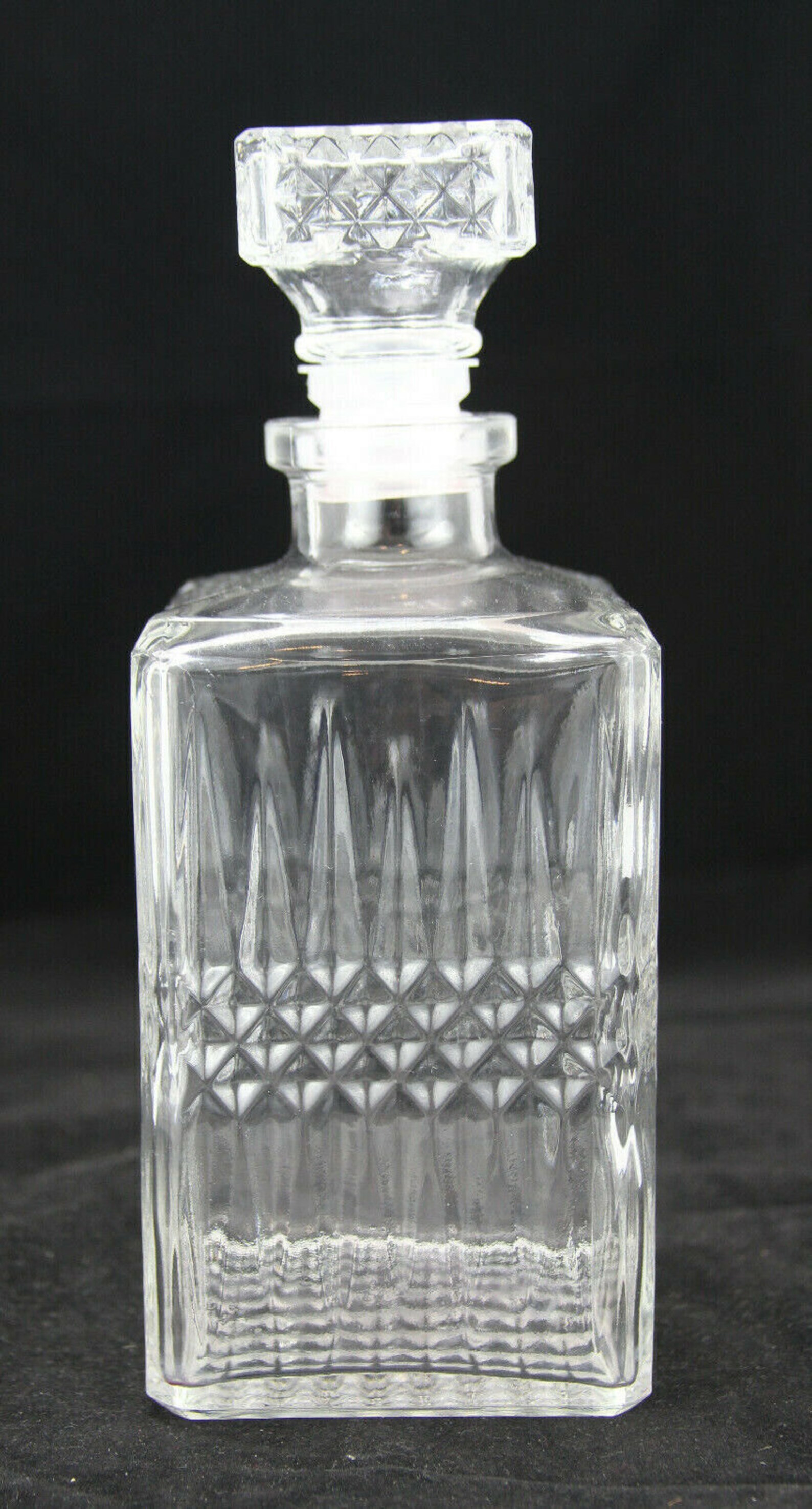 Vintage Fancy Glass Decanter 9" Bourbon Whiskey Glass Bottle - Etsy