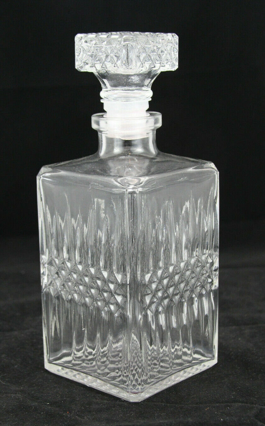 Vintage Fancy Glass Decanter 9 Bourbon Whiskey Glass - Etsy