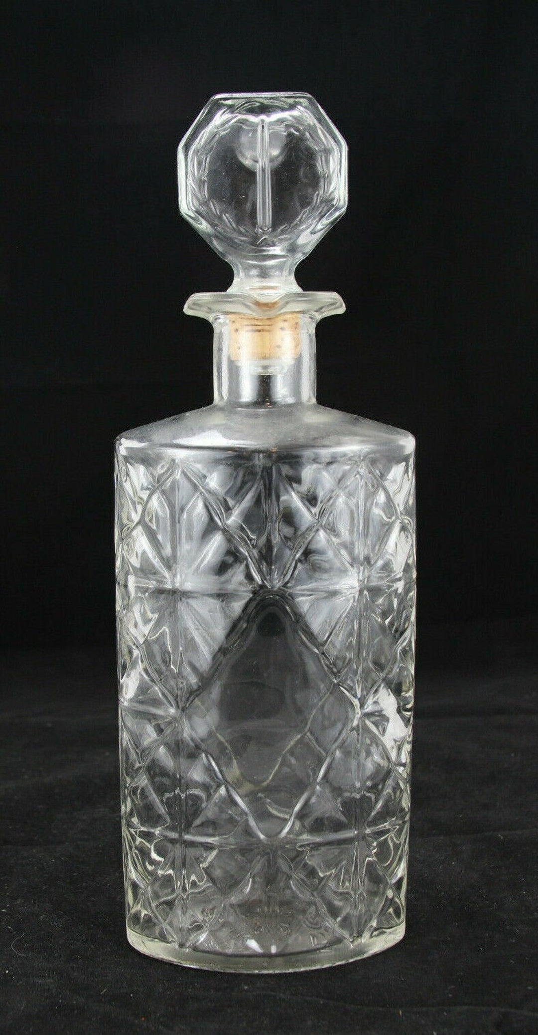 Vintage Fancy Glass Decanter 12" Bourbon Whiskey Glass Bottle - Etsy