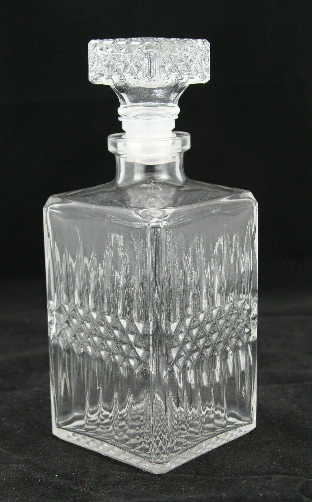 Vintage Fancy Glass Decanter 9" Bourbon Whiskey Glass Bottle - Etsy