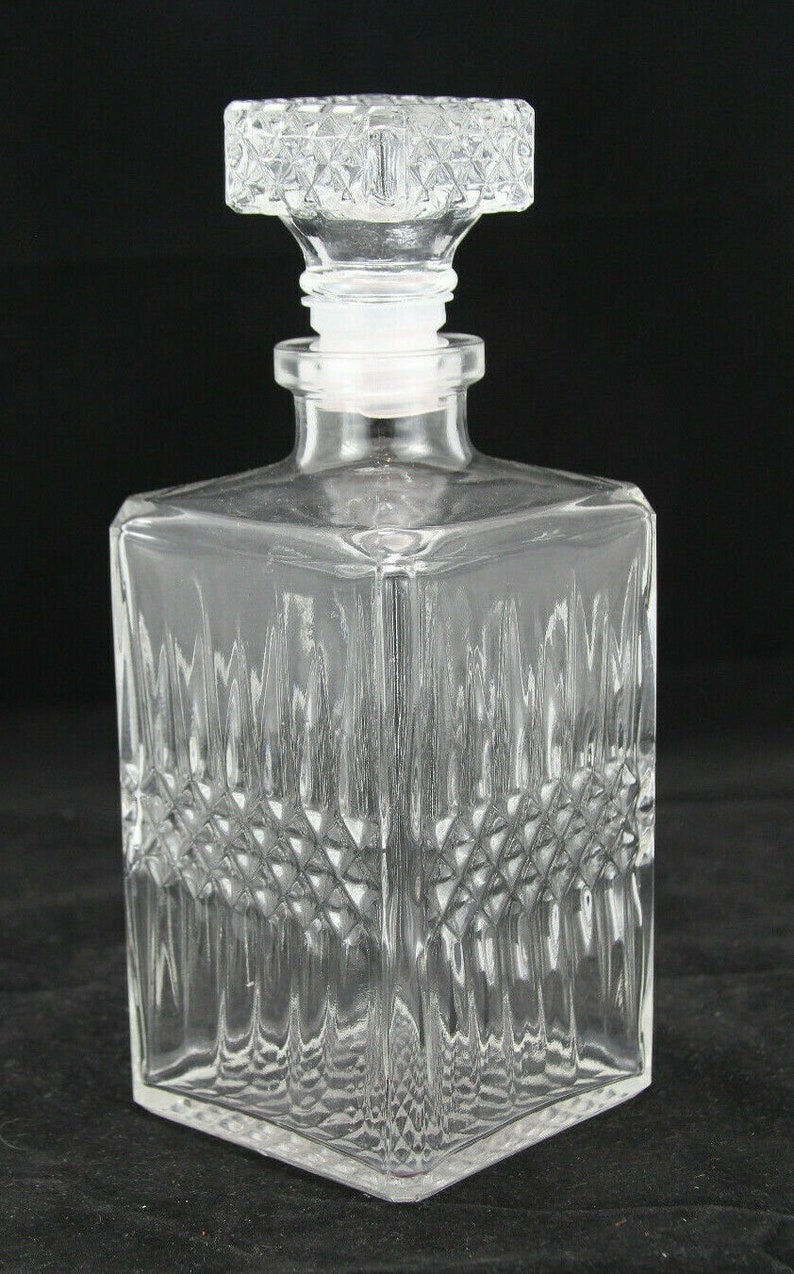 Vintage Fancy Glass Decanter 9" Bourbon Whiskey Glass Bottle - Etsy