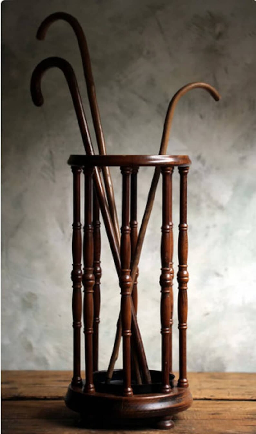 Walking Stick and Umbrella Stand, Handcrafted Wooden Organizer, Elegant ...
