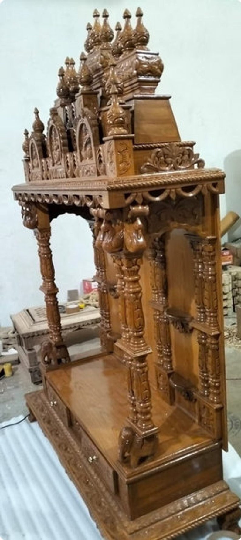 72'' Wood Home Temple With Drawers/indian Temple for - Etsy