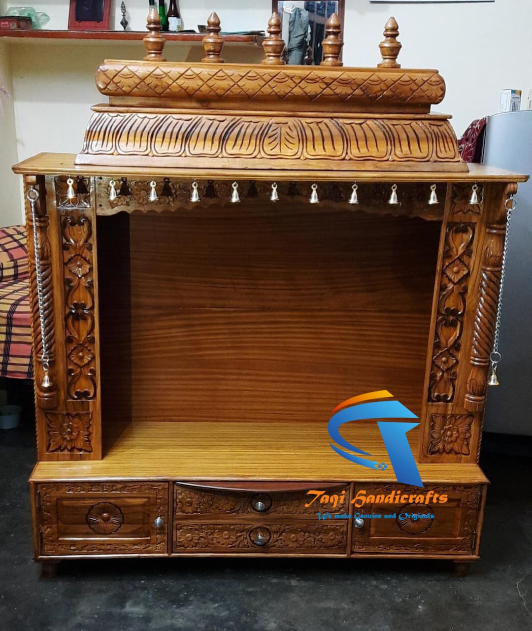 66x45x15" Handmade Wooden Pooja Temple for Home and Office/pooja Home ...