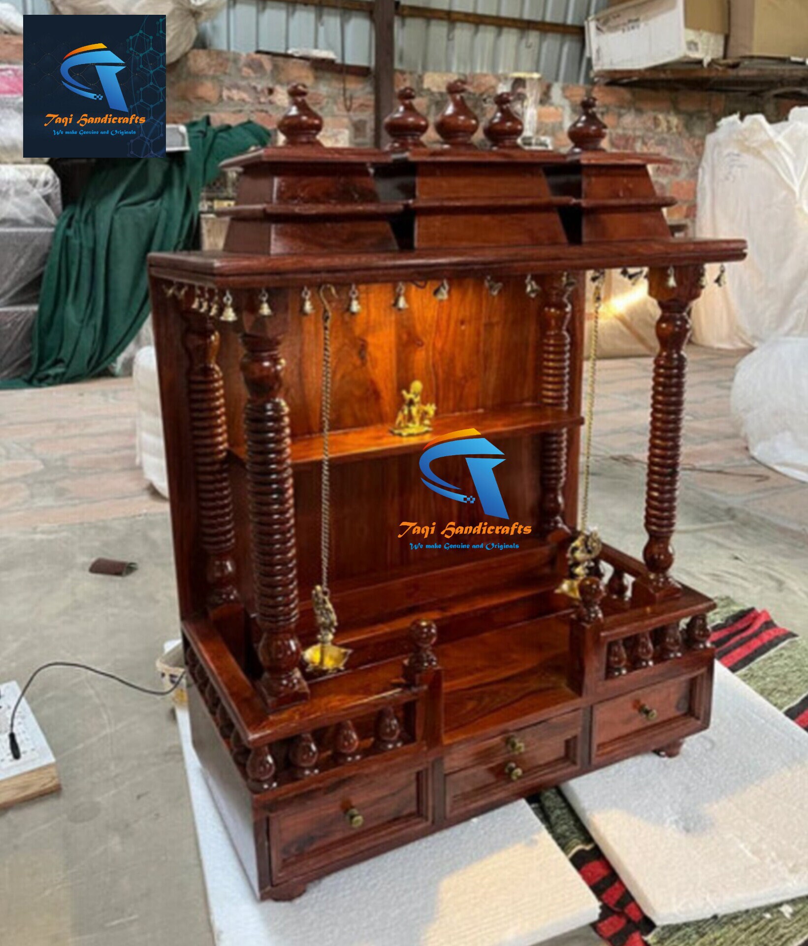 54x36x16 Handmade Wooden Temple With South Indian Style Gopuram/temple ...