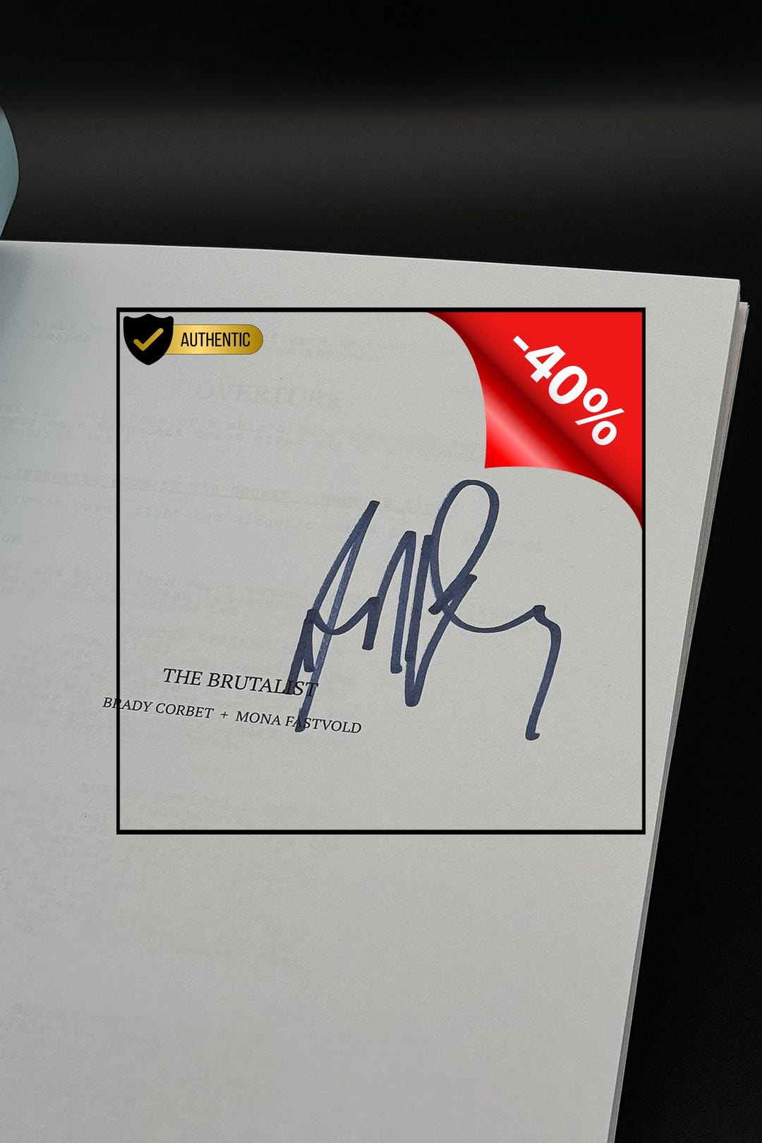 Adrien Brody the Brutalist Signed Screenplay - Authentic Autograph/not ...