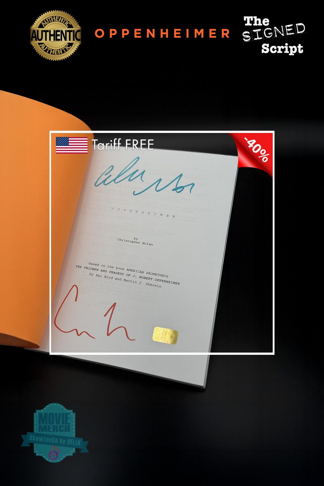 Oppenheimer Script, Signed by Christopher Nolan, Cillian Murphy ...