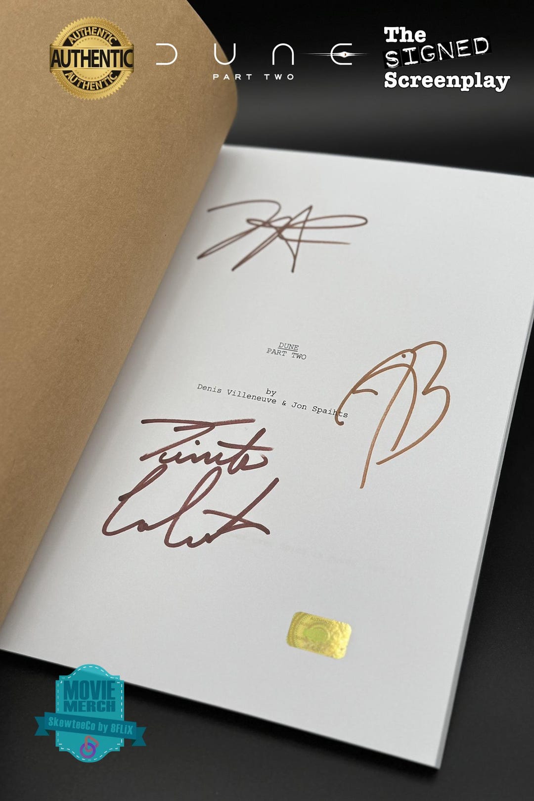 Chalamet, Zendaya, Butler, Dune 2 Signed Script, Authentic Autographs ...