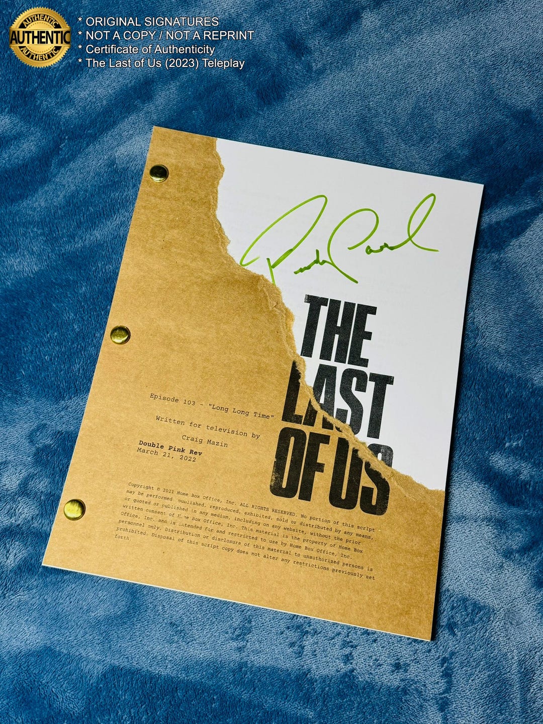 Pedro Pascal Signed the Last of Us Script Real Signature/not a Reprint ...