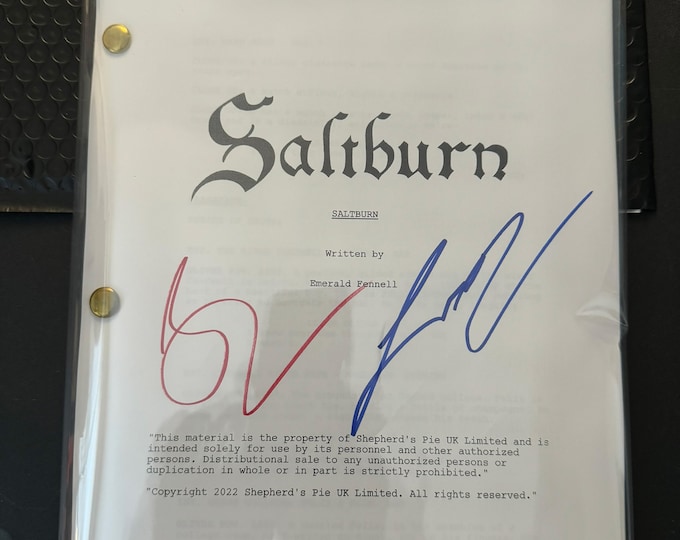 Barry Keoghan Saltburn Movie Script Written by Emerald Fennell/signed ...
