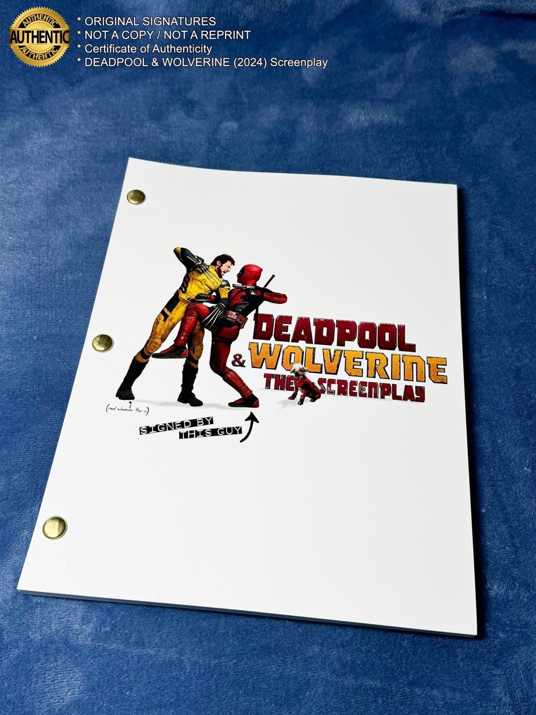 Ryan Reynolds and Hugh Jackman Signed Deadpool & Wolverine Screenplay ...