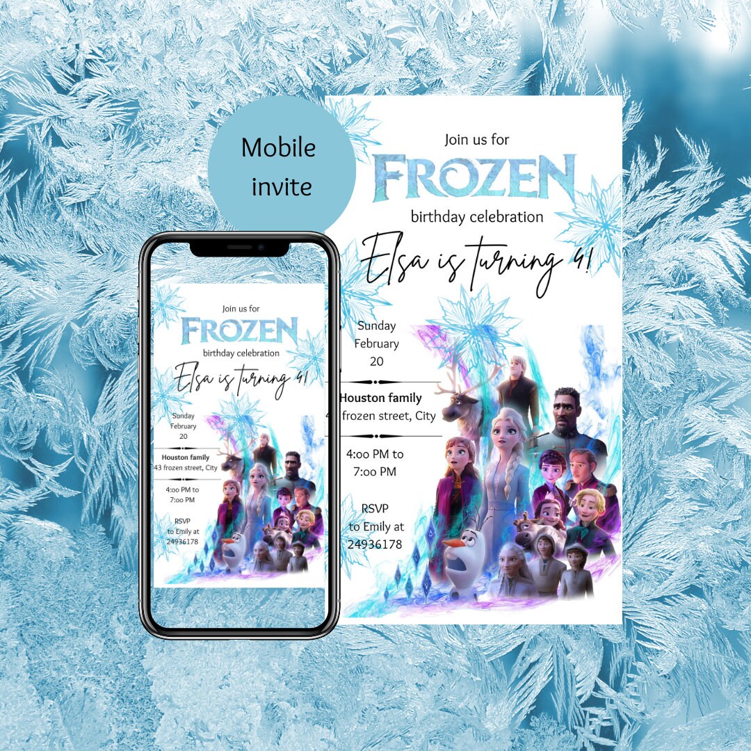 Frozen Princess Anna Themed Bday Party Invitation Template Card Mobile ...