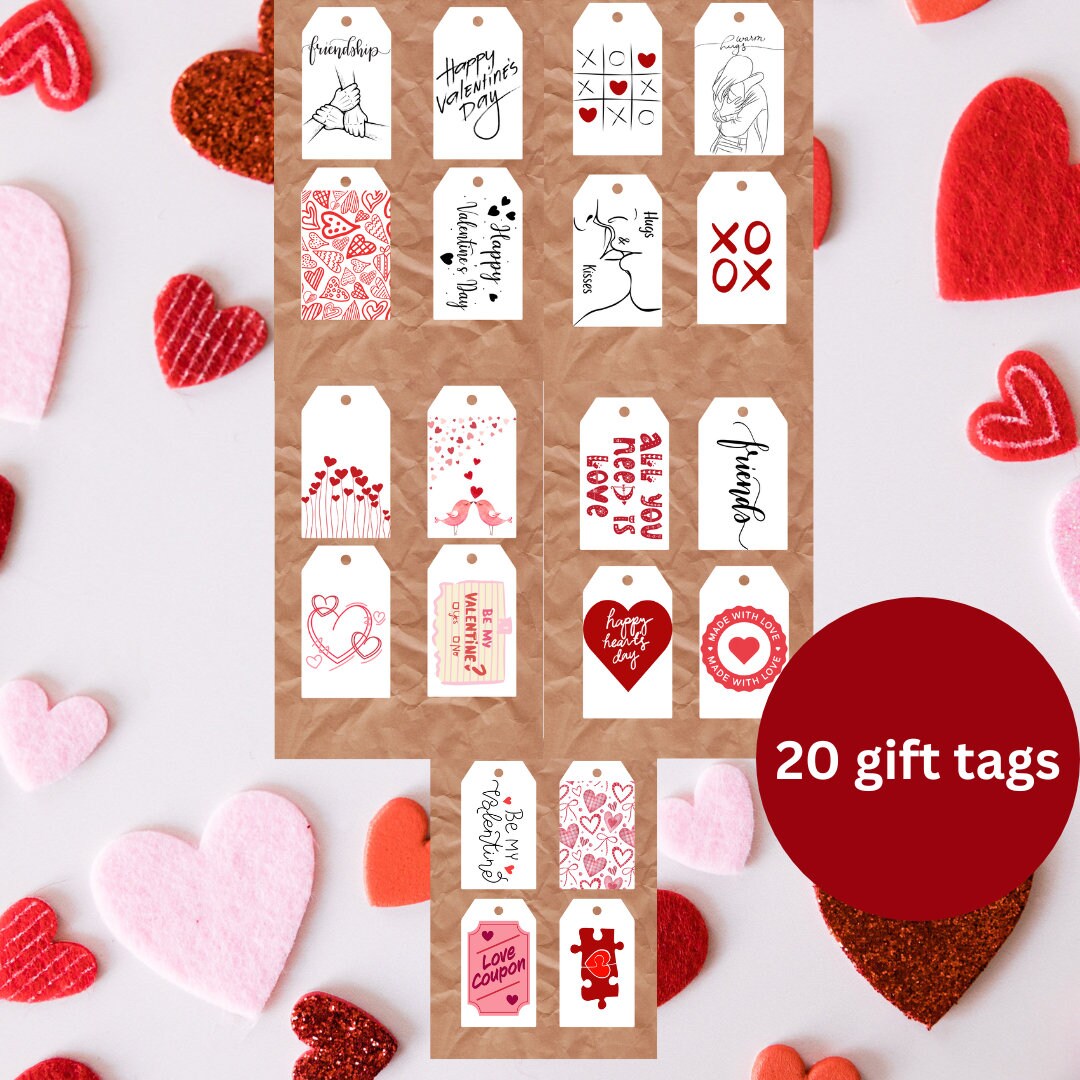 Valentines Day Digital Download Printable Gift Tags for Friends ...