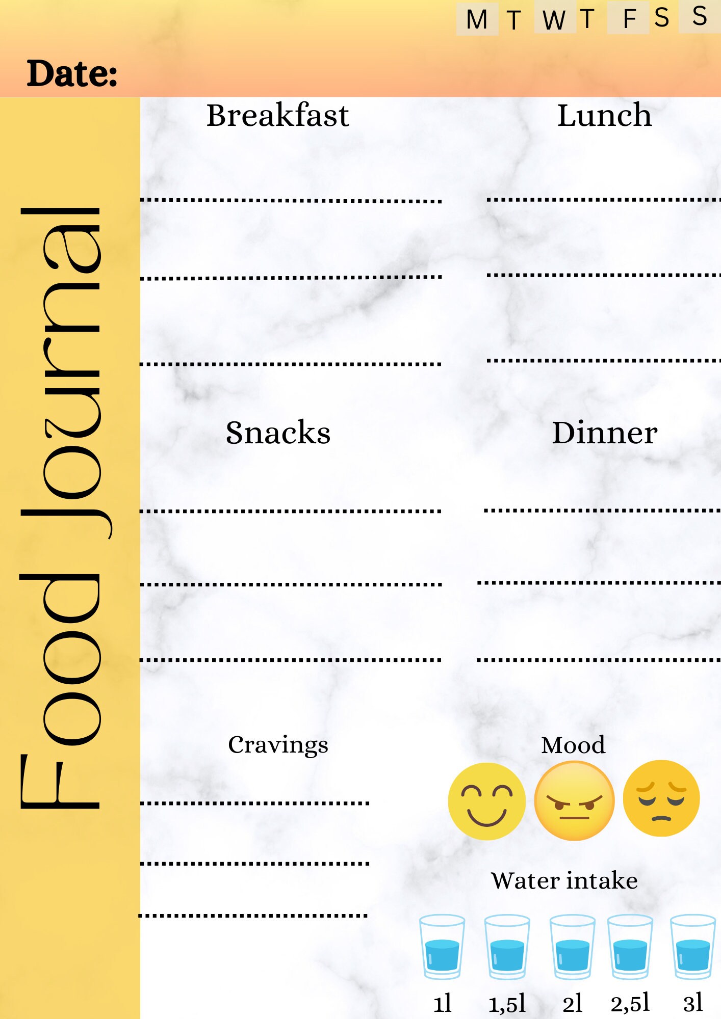 Digital Food Journal Digital Download Tracking Your Food - Etsy