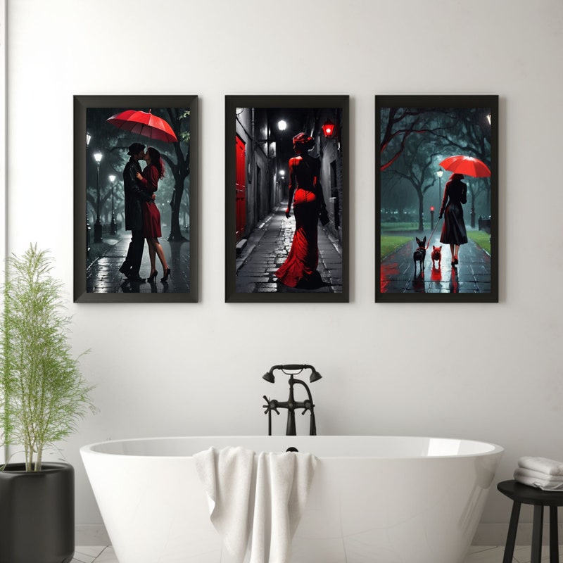 Red Wall Art - Etsy