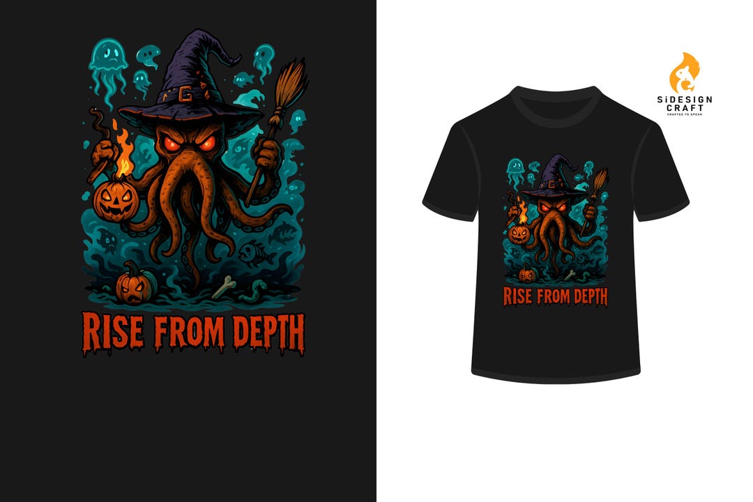Halloween Octopus PNG, Scary Sea Monster Clipart (digital Download ...