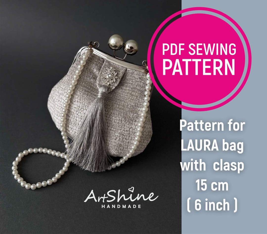Clasp Bag Sewing Pattern | Vintage-style Evening Purse With Tassel (PDF ...