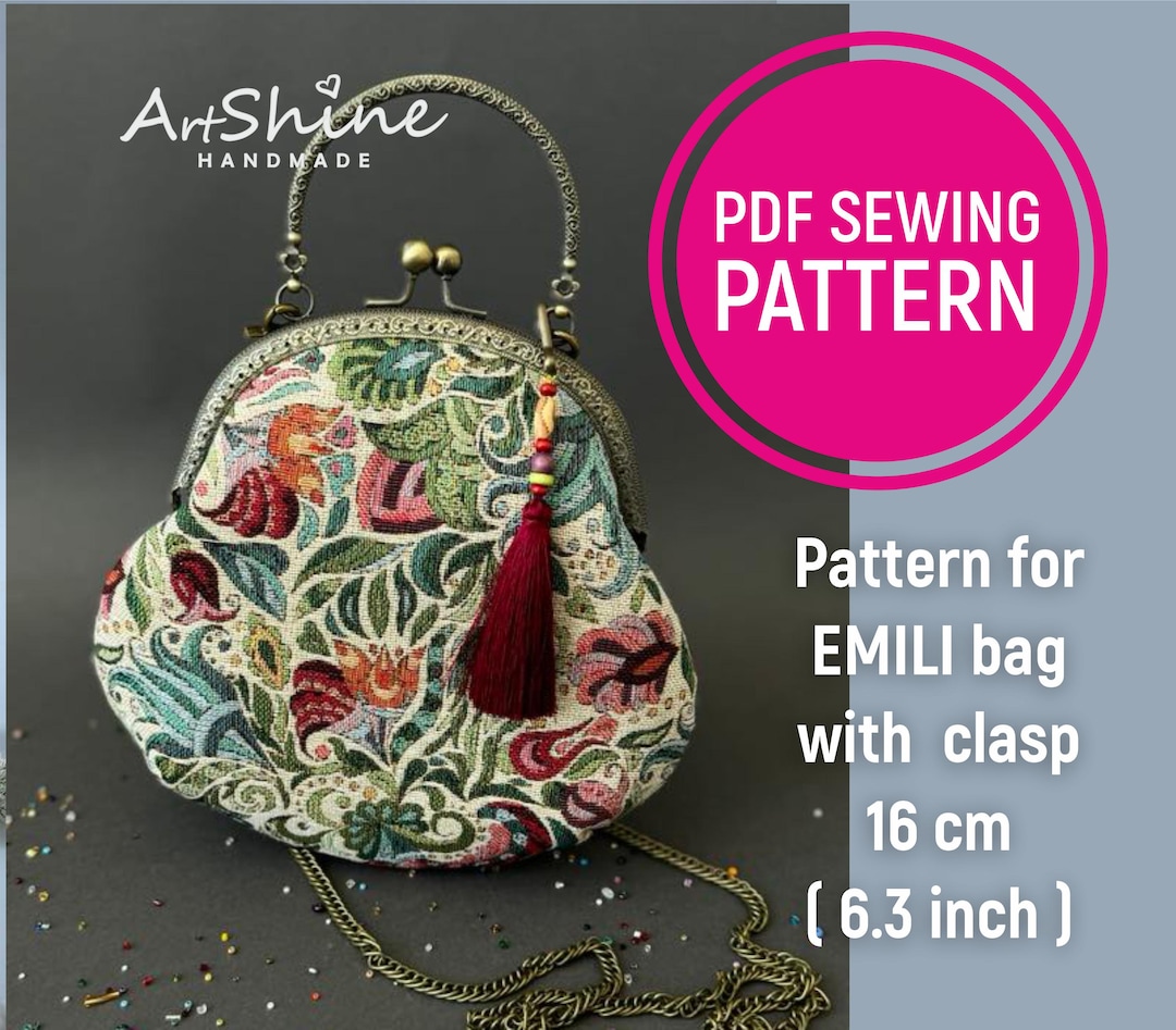 DIY Kiss Lock Purse Pattern – 6.3” Half Round Frame Bag PDF Sewing ...