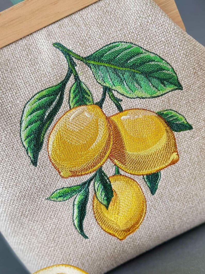 Lemon Embroidery Design – Citrus Fruit Machine Embroidery – Lemon ...