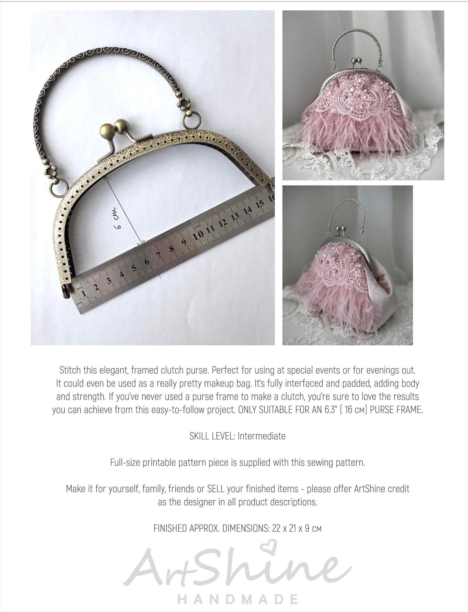 Anna Clasp Bag Sewing Pattern – DIY Vintage Frame Purse (PDF Pattern ...