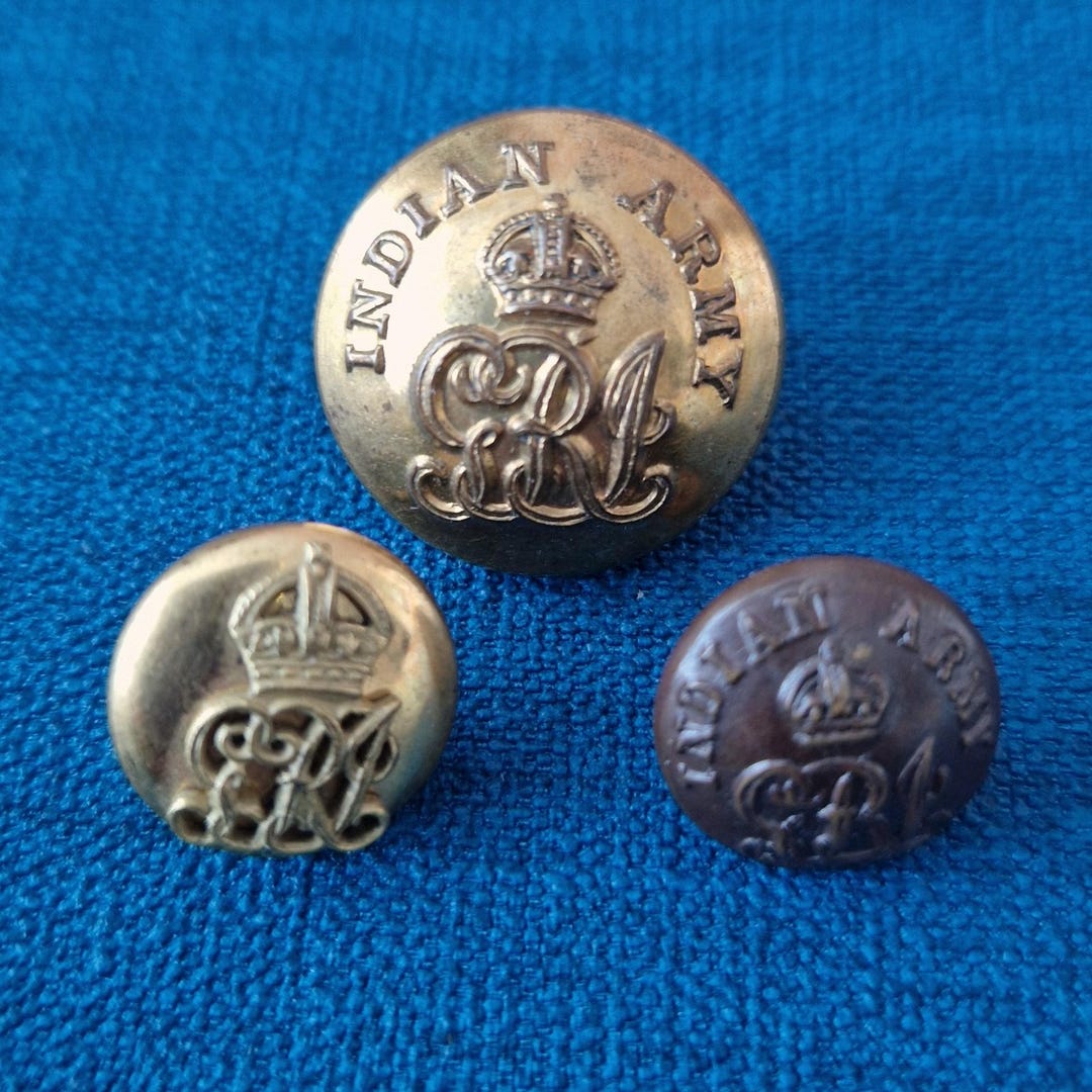 Militaria Indian Army Buttons King's Crown JR Gaunt Militaria ...