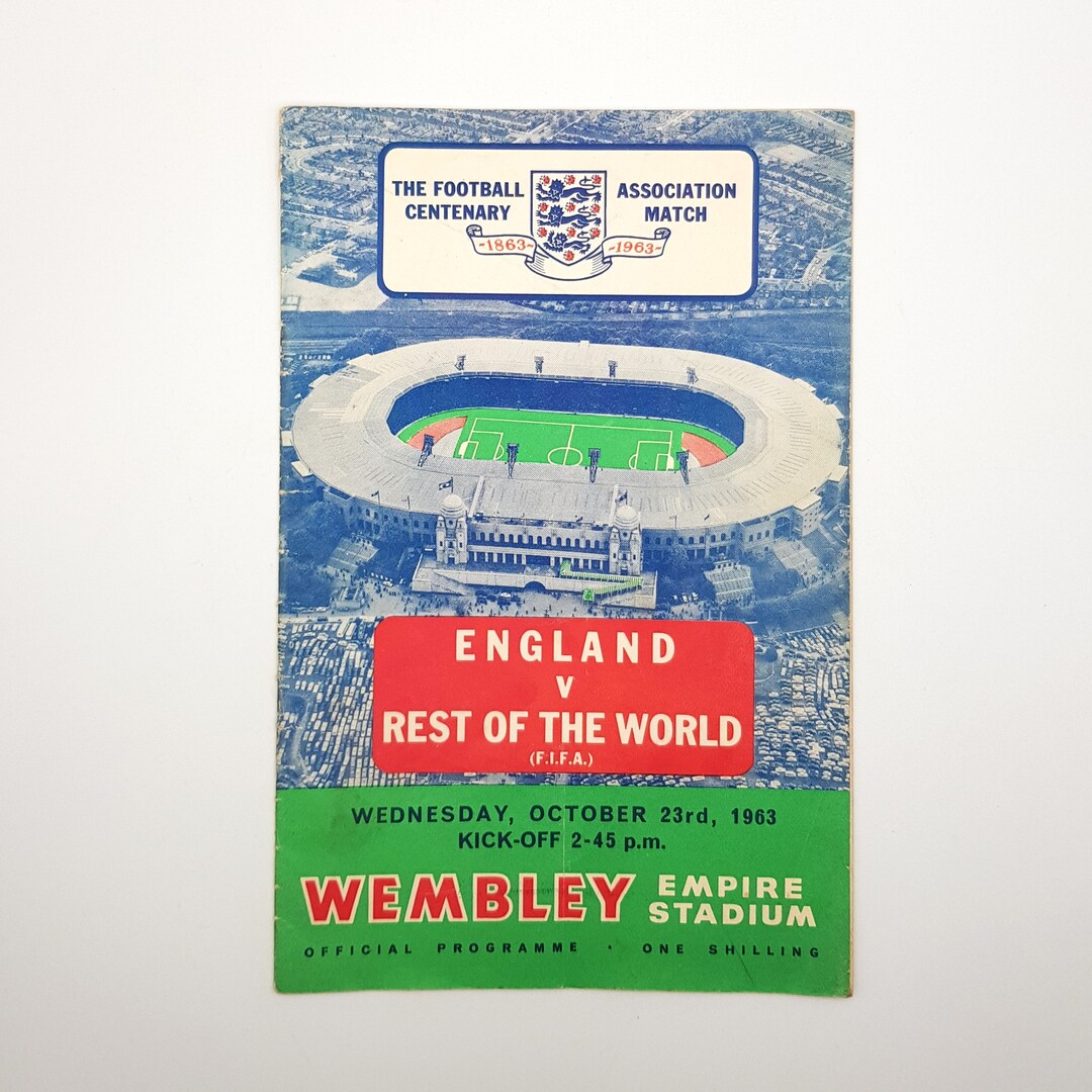 Football Programme England V Rest of the World International FA ...